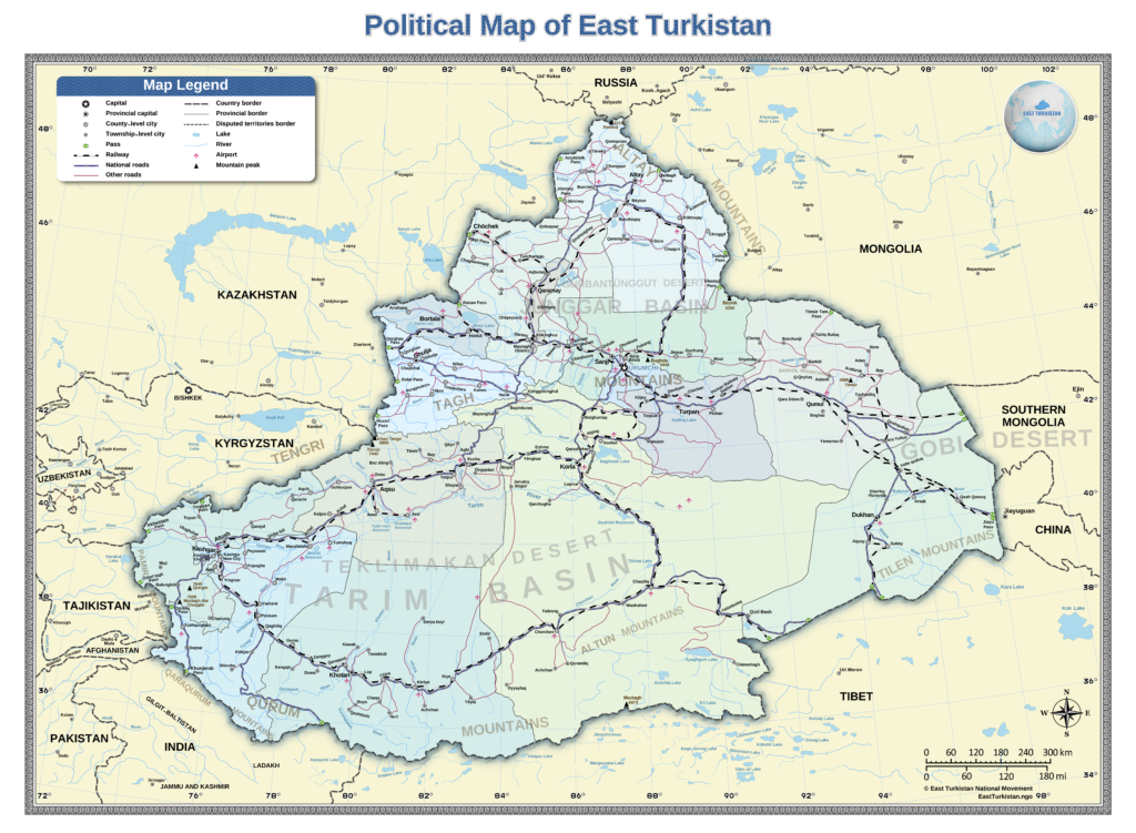 Political Map of East Turkistan (English) | East Turkistan Government ...